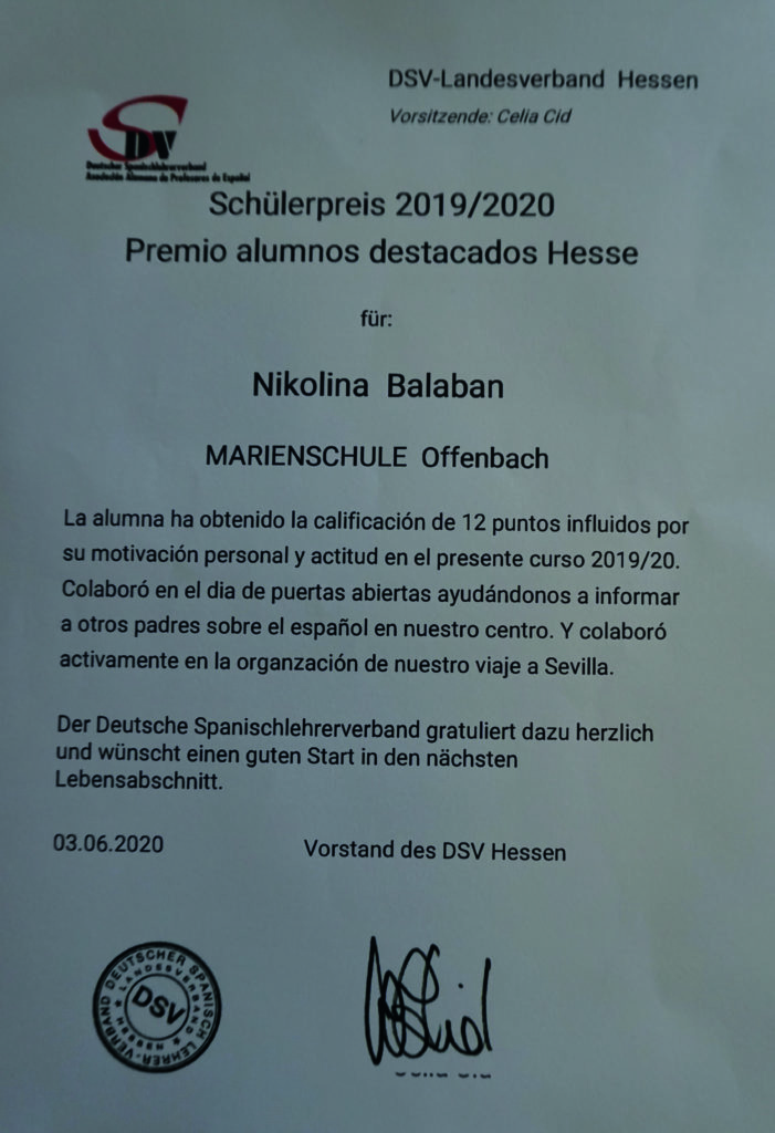 Auszeichnung für Nikolina Balaban